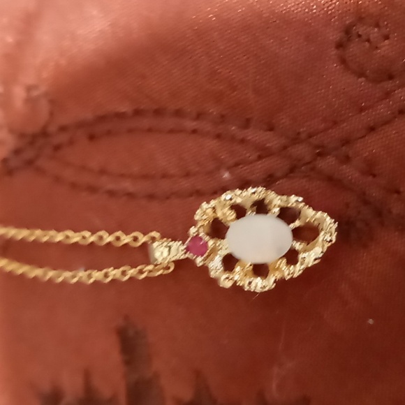 Jewelry | Opal And Ruby Gold Necklace | Poshmark